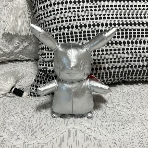 Pokemon | Other | Pokemon 25th Celebration Silver Pikachu Stuffed Plush ...
